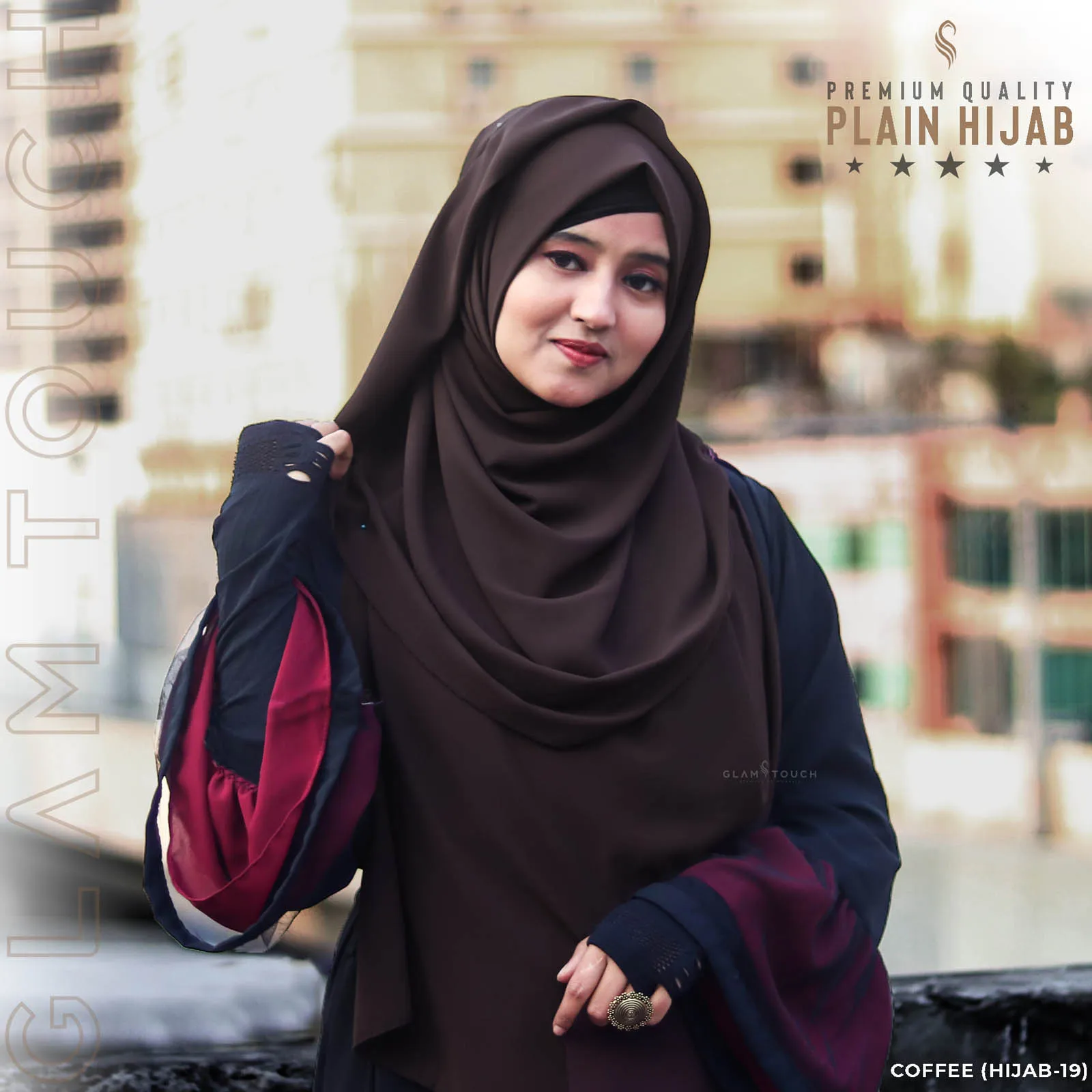 Full Coverage Plain Hijab - Diamond Georgette | Chocolate Coffee