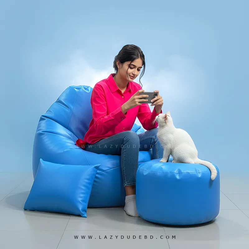 XXL Slim Fit Multiple Shaped Lazy Bean Bag - Sky Blue - Standard ...