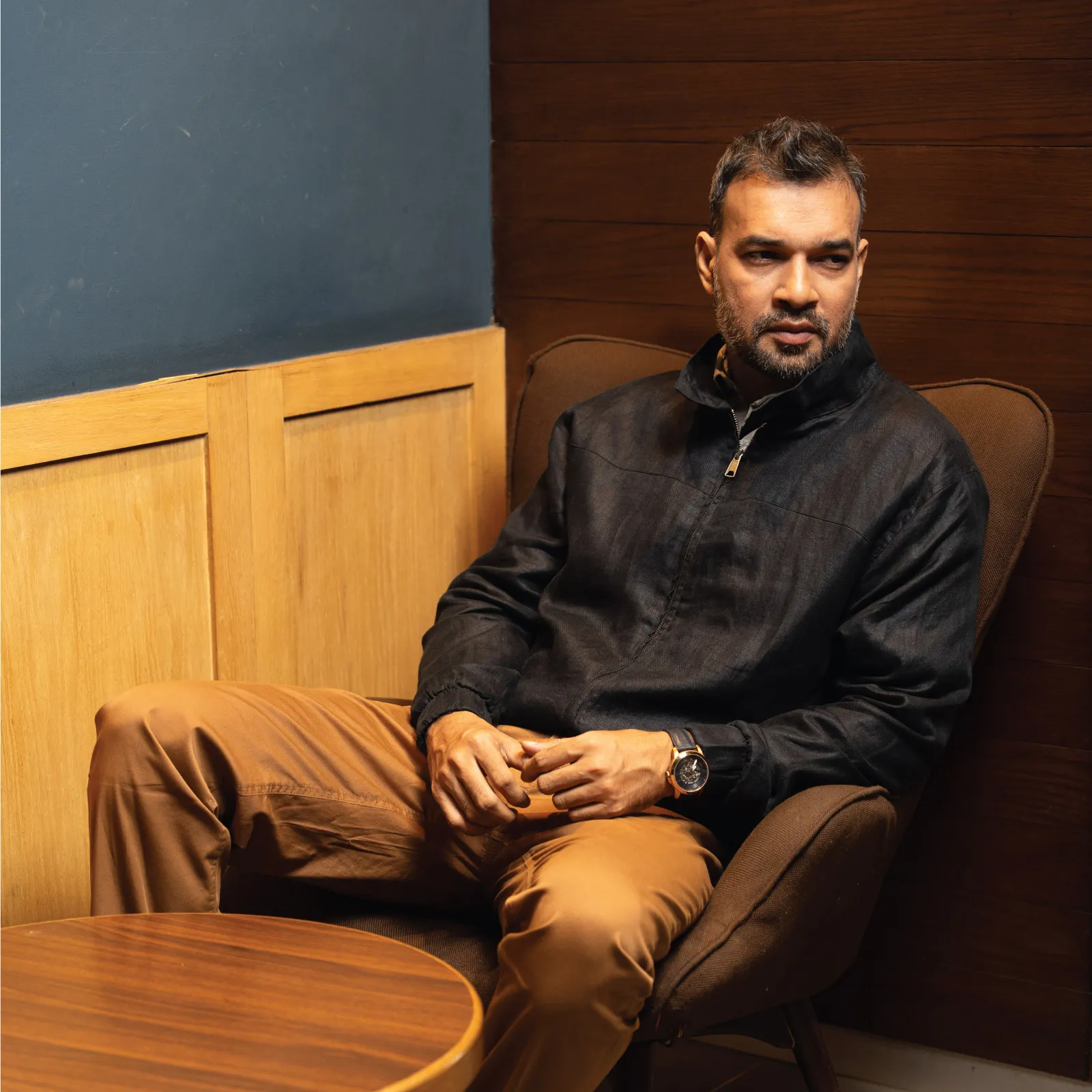 Jet Black Premium Linen Harrington Jacket | Your Store Name